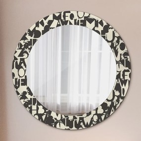 Kulaté dekorativní zrcadlo Abstraktní typografie fi 60 cm