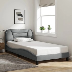 Rám postele s LED bez matrace Hvar Světle šedá 100x200 cm Látka 3213683