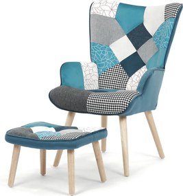 Relaxační křeslo, vícebarevná, látka, AK-305B PEP2 Patchwork