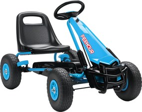 AIYAPLAY Pedálový gokart pro děti, výškově nastavitelné sedadlo, EVA kola, brzda, spojka, 3-8 let, modrá
