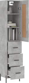 Skříň highboard betonově šedá 34,5x34x180 cm kompozitní dřevo 3200205
