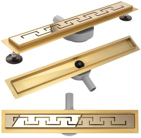 Rea Pro, lineární odtokový žlab 70cm GREEK, zlatá lesklá, REA-G8028