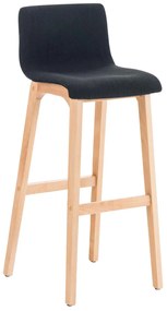 Barová židle Hoover ~ látka, dřevené nohy natur - Černá