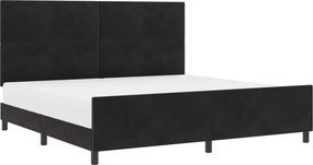 Postel s boxspringem s čelo Černá 200 x 200 cm samet 3344965