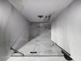 Mexen, Mexen Lunar výklopné sprchové dveře, levé 100 cm, transparentní, broušený nikl - 834-100-000-97-00-L