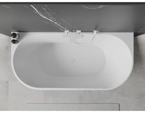 Mexen Oval, volně stojící nástěnná vana 150 x 75 cm, bílá-černá, bílý přepad, 52671507575-20