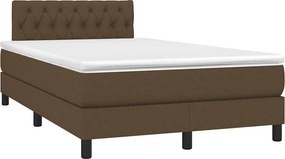Box spring postel s matrací a LED tmavě hnědá 120x200 cm textil 3133384