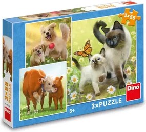 DINO Puzzle Rodinka / 3x55 dílků / od 5 let