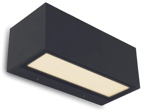 LUTEC Venkovní nástěnné LED osvětlení GEMINI, 21W, teplá bílá, hranaté, černé, IP54 5189112012