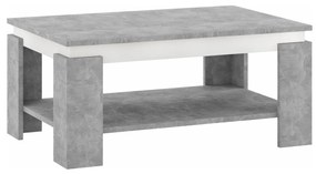 Konferenční stolek PIANI 90x60 cm, beton a bílá