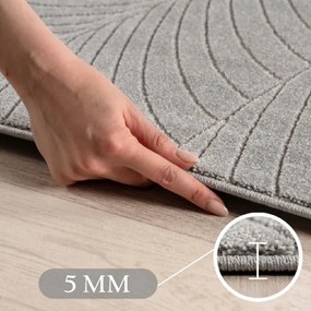 Koberec Nova 3D rostliny šedý