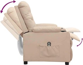 Elektrické polohovací křeslo krémové textil 3098848