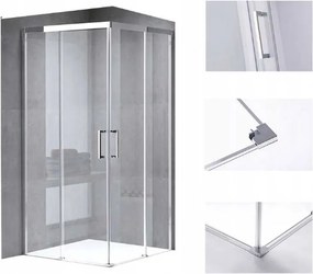 BPS-koupelny Čtvercový sprchový kout HYD-SK90B 90x90 chrom/transparent - bez vaničky