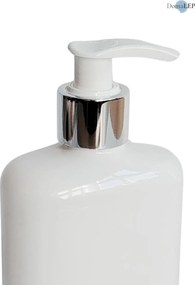 Dávkovač na mýdlo 250 ml bílý s bílo-stříbrnou pumpičkou LIMA