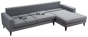 Hanah Home Rohová pohovka NORDIC tmavě šedá pravá 560ARE1104