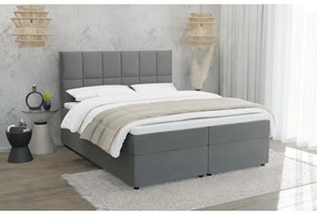 Šedá boxspring postel s úložným prostorem 140x200 cm Flip – Ropez