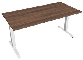 Elektr. nastavitelný stůl 160x80 - HOBIS MOTION  MS 2 1600 Dekor stolové desky: ořech, Barva kovové podnože: bílá