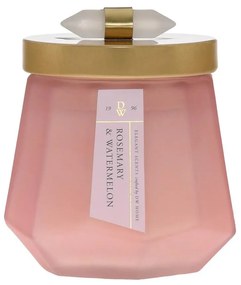 dw HOME Vonná svíčka Rosemary & Watermelon 374gr, růžová barva, sklo, vosk