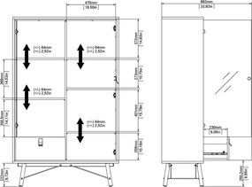 Vitrína v dekoru dubu v přírodní barvě 102x162x40 cm Ry – Tvilum