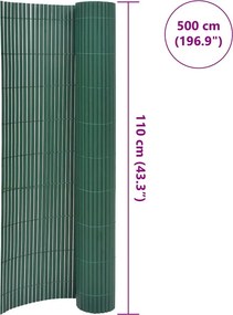 Oboustranný zahradní plot 110 x 500 cm zelený 317162