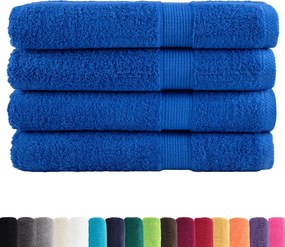 Prémiové ručníky SOLUND 4 ks modré 100x200 cm 600 g/m² 137198
