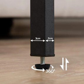 Noční stolek Vasagle Drill 30 cm s nabíjecí stanicí šedý/černý
