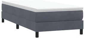 Postel Box Spring bez matrace tmavě šedá 80x210 cm samet 3315802