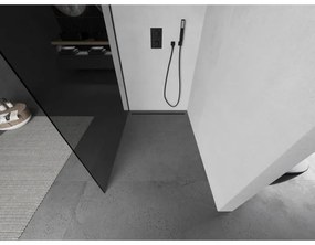 Mexen Kioto sprchová zástěna WALK-IN 8mm, 80x200 cm, sklo šedé-profil černý, 800-080-101-70-40
