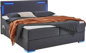 XXXLutz POSTEL BOXSPRING, 180/200 cm, antracitová Xora - Manželské postele - 000101022511