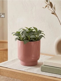 Sinsay - Keramický obal na květináč na vyvýšeném podstavci - pastelová růžová