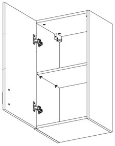 Aspen | horní závěsná skříňka G40 | LEVÁ | bílá lesk
