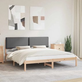 Rám postele s čalouněným čelem Tmavě šedá 200 x 200 cm 3405558
