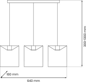 Závěsné svítidlo Morgan, 3x plastové/černé textilní stínítko, b/g