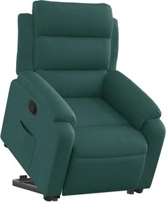 Zvedací polohovací křeslo tmavě zelené textil 3204986