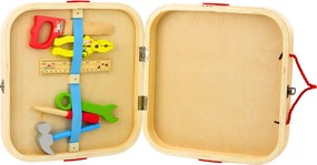 LEAN Toys Dřevěná kreativní sada – zvířátka ke skládání v kufříku, 59 ks