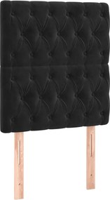 Box spring postel s matrací a LED černá 90x200 cm samet 3136283