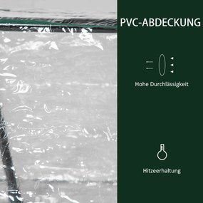 Fóliový skleník Outsunny s oknem, PVC skleník 120x60x60 cm, průhledný skleník na rajčata a chladicí rám pro rostliny | Aosom.de