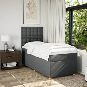 Box spring postel s matrací tmavě šedá 90x200 cm textil 3293478