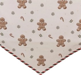 Béžový bavlněný běhoun s perníčky Gingerbread Magic - 50*160 cm