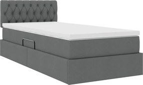Postel s úložným prostorem a matrací Tmavě šedá 100 x 200 cm 3370552