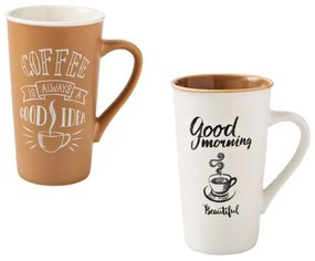 Set 2 velkých hrnků na čaj/caffé latté COLORI 450ml BRANDANI