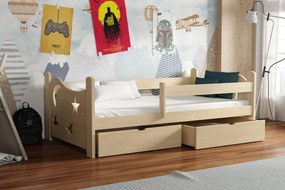 Dřevěná postel STARS 19 80x180 cm borovice masiv  s úložným prostorem