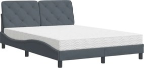 Postel s matrací tmavě šedá 120 x 200 cm samet 3208647