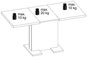 Jídelní stůl Britt 110x69 cm, šedý beton/bílý