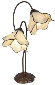 Stolní lampa Tiffany THE WHITE FLOWER Clayre &amp; Eef 5LL-6048