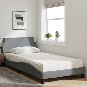 Postel s matrací Dover světle šedá 100 x 200 cm textil 3208344