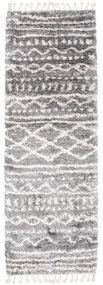 Kusový koberec shaggy Aron šedý atyp 70x300cm