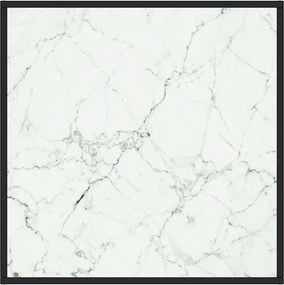 Konferenční stolek černý s bílým mramorovým sklem 80x80x35 cm 322877