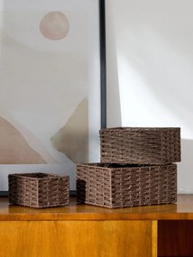 Sinsay - Pletený úložný koš - tmavě hnědá