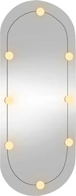 Nástěnné zrcadlo s LED osvětlením 45 x 100 cm sklo oválné 3189164